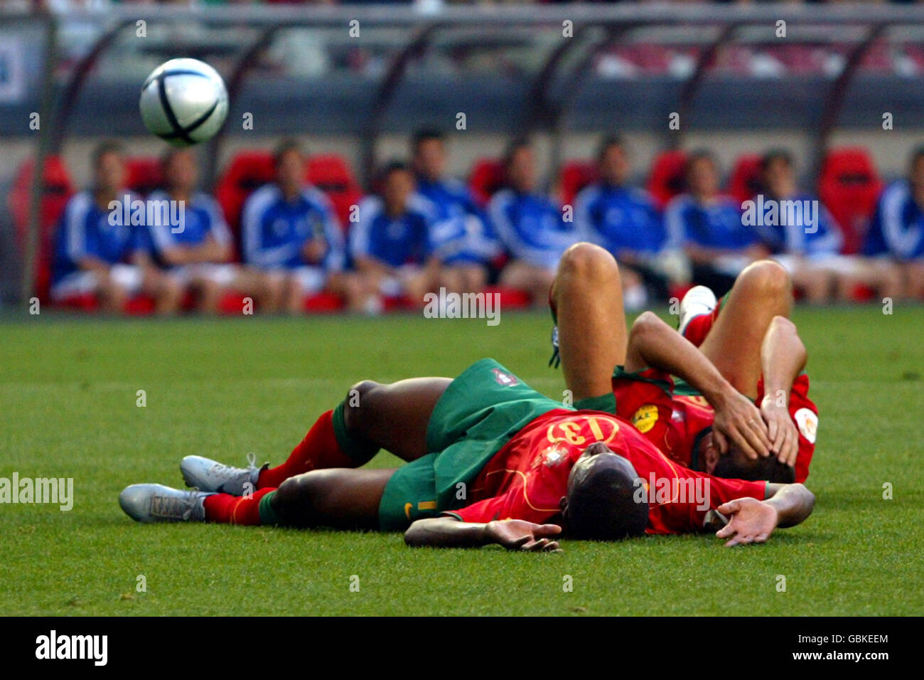 Football action colliding hi-res stock photography and images - Alamy