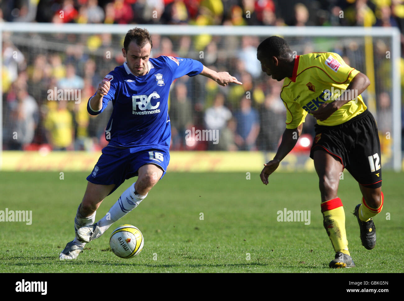 Watford's Lloyd Doyley (right) and Birmingham City's James McFadden in ...
