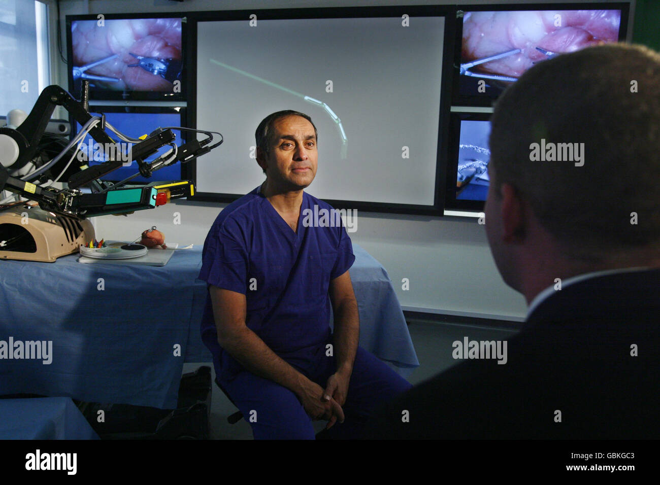 Health Minister Lord Darzi being interviewed inside the Institute of ...