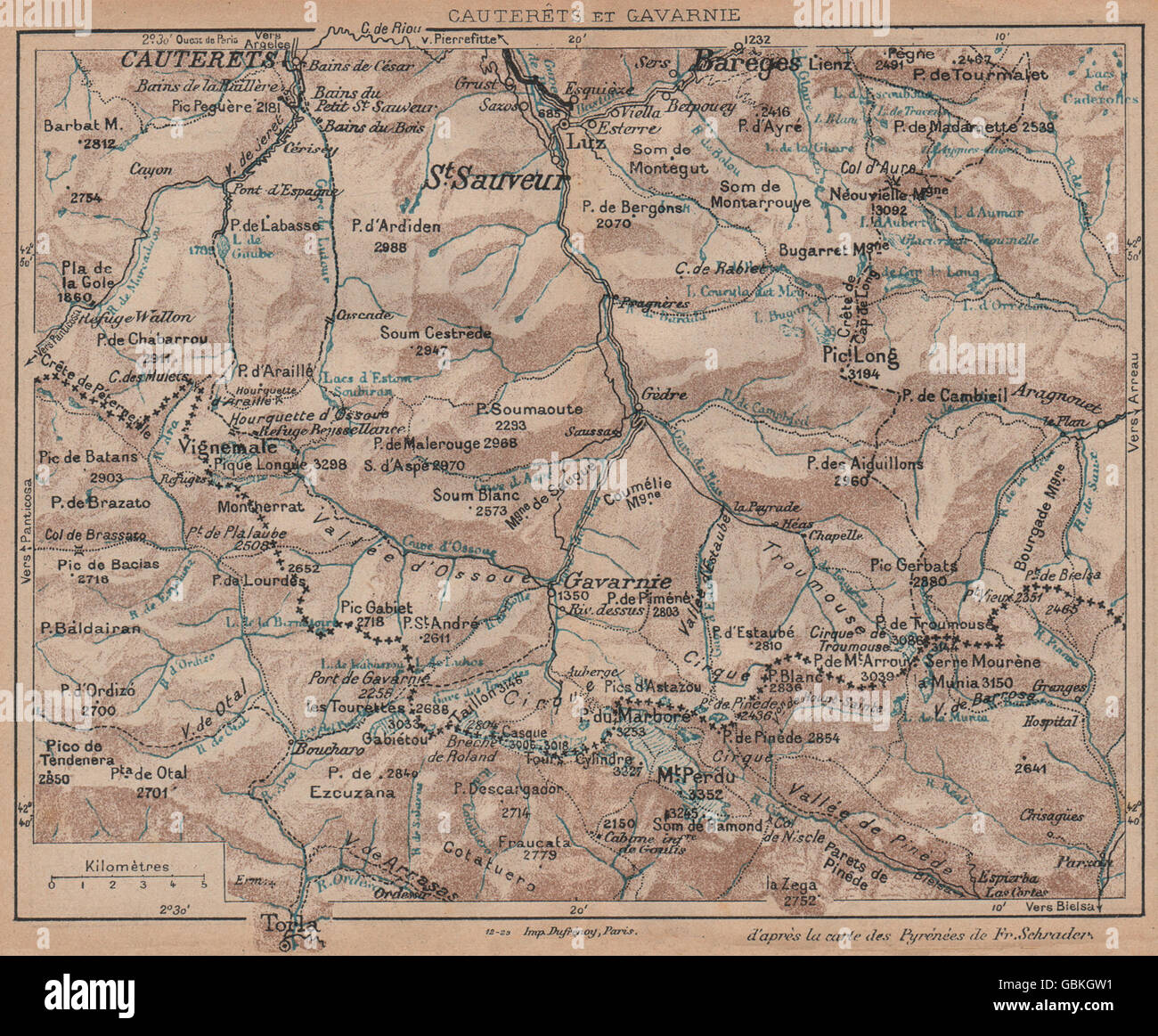 CAUTERETS ET GAVARNIE. Vintage topo-guide. Hautes-Pyrénées, 1921 ...