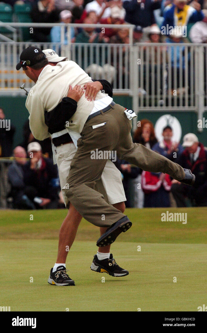 Usas todd hamilton celebrates after winning the 2004 open championship ...