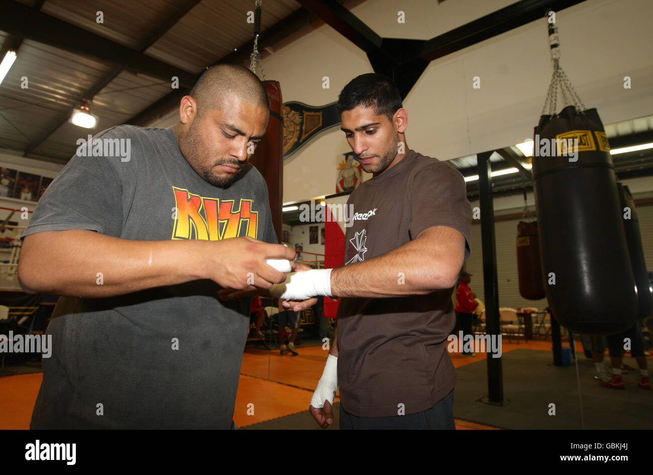 Boxing - Manny Pacquiao Training Session - IBA Gym. Amir Khan (right ...