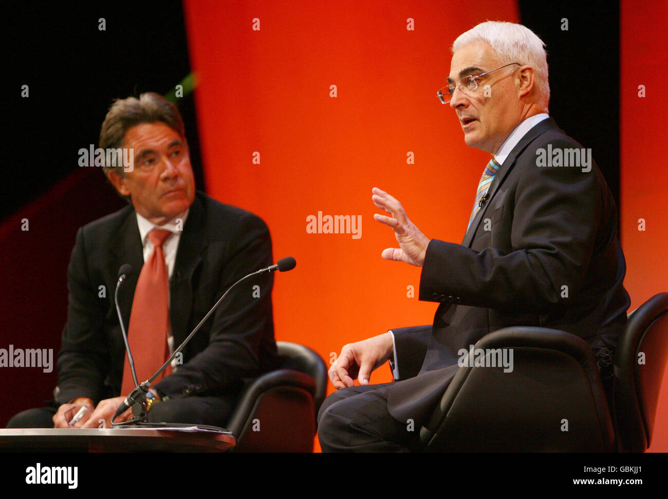 The Chancellor of the Exchequer Alistair Darling answers questions from ...