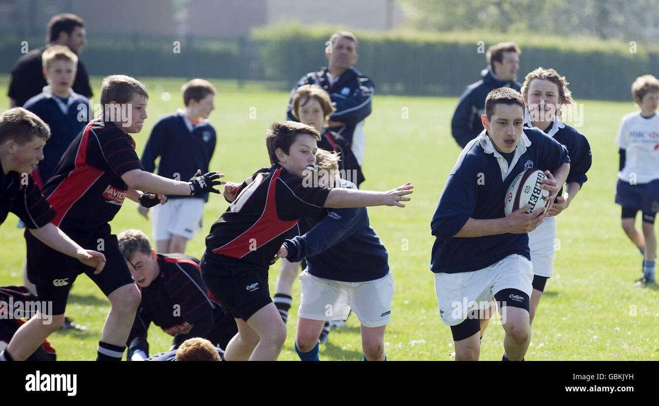 Action during the HSBC emerging schools festival at Buckhaven, Fife ...