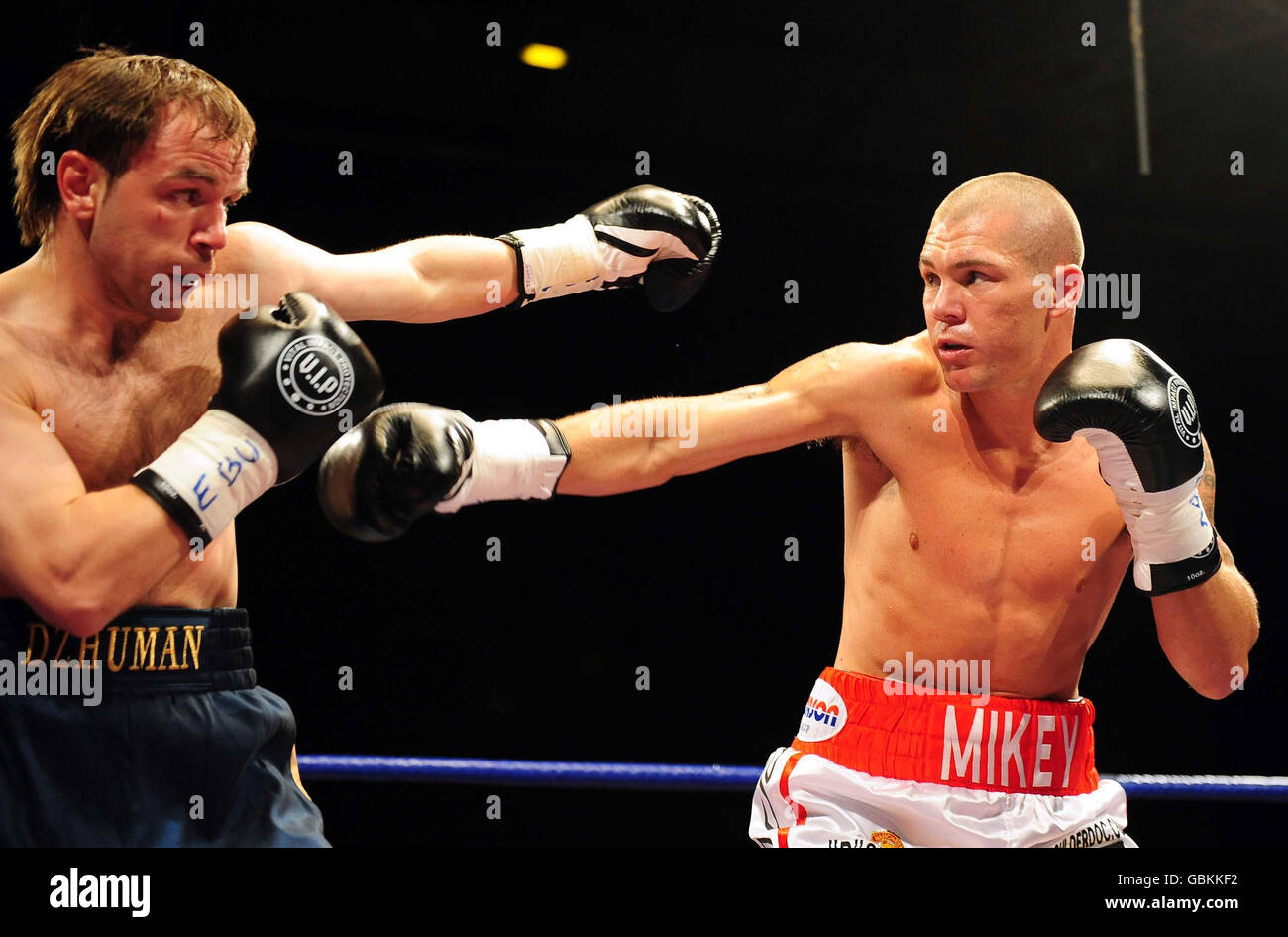 Manchesters Jamie Moore in action against Roman Dzuman from the Ukraine ...