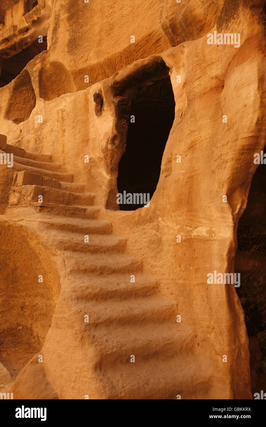 The Treasury of the little Petra in the Temple city of Petra in Jordan ...