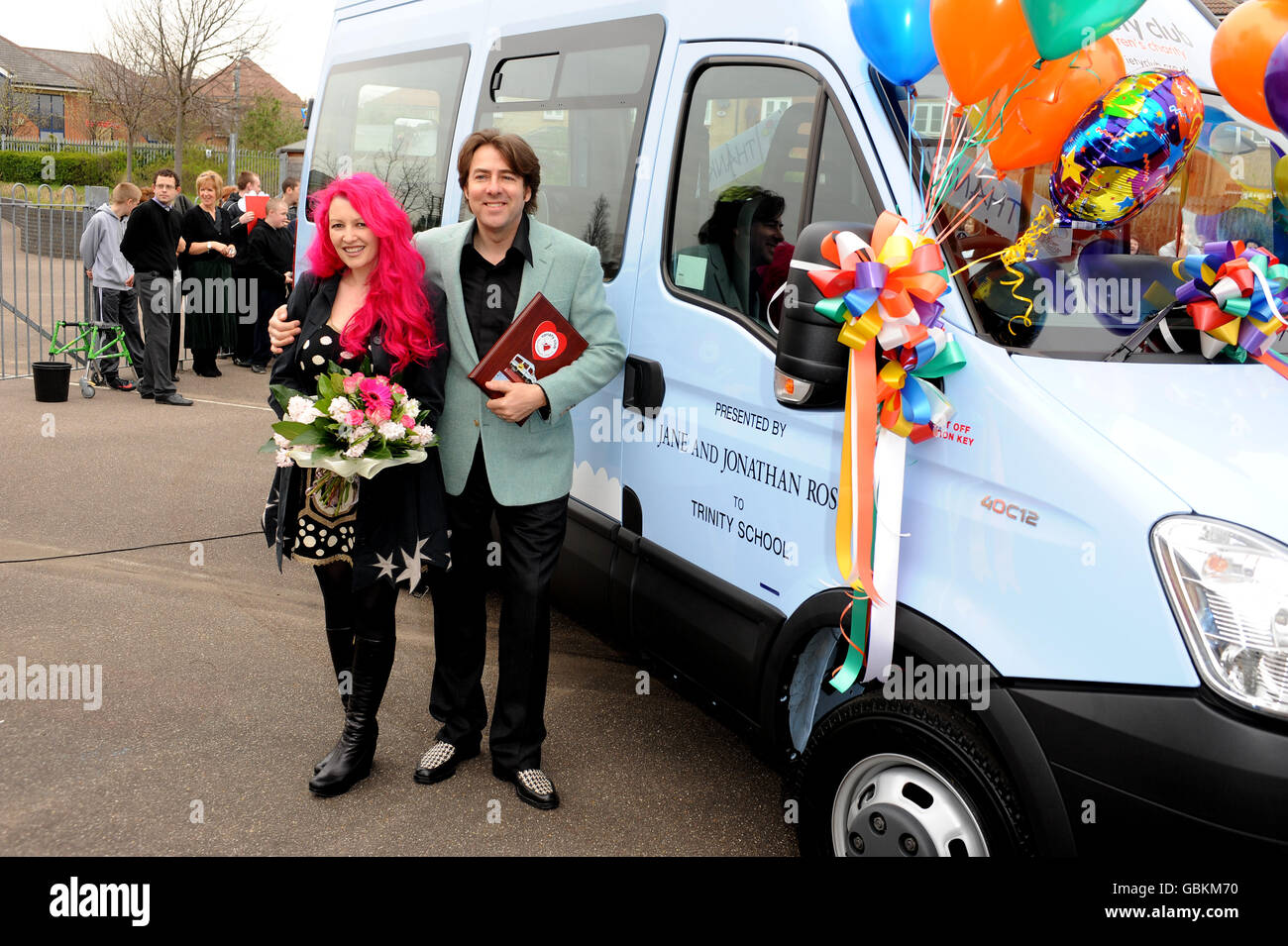 Jonathan Ross and his wife Jane present a Variety Club Sunshine Coach ...