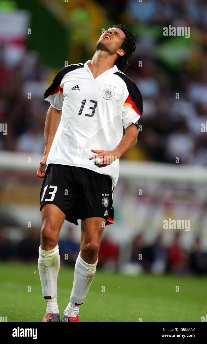 Germanys michael ballack rues a missed chance at goal hi-res stock ...