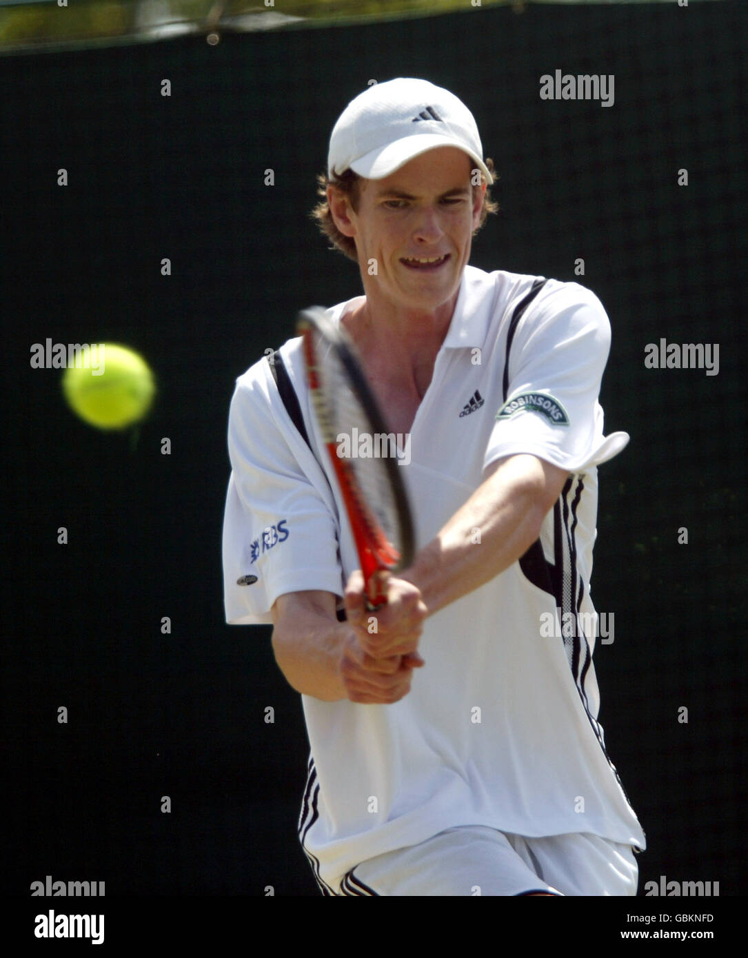 Great Britain's Andrew Murray playing in a boy's single match Stock ...
