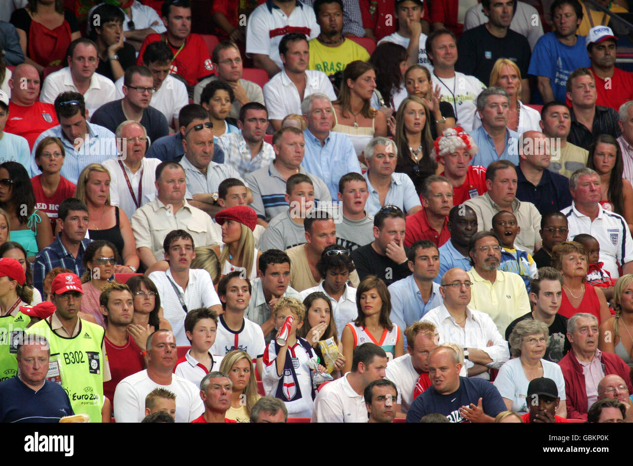 The England team's friends, family and relatives watch the action Stock ...