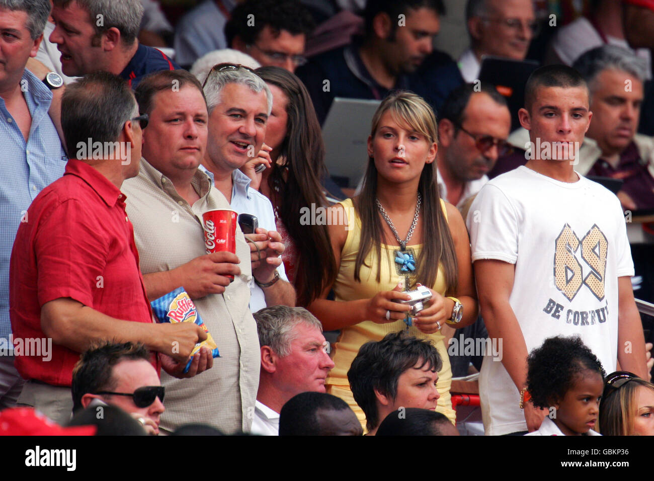 The England team's friends, family and relatives watch the action Stock ...