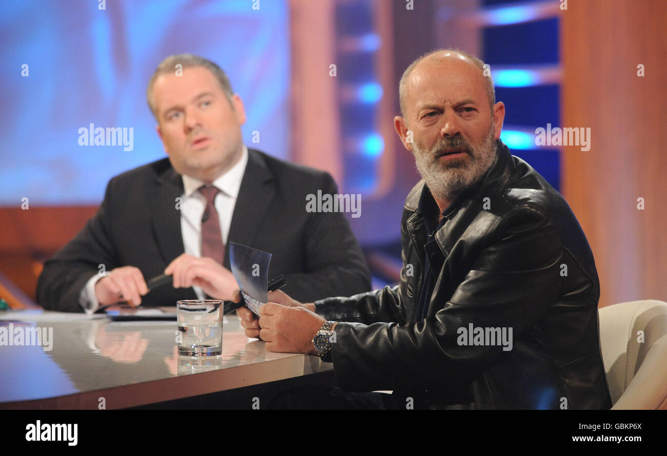 Chris Moyles and Keith Allen during the filming of the Chris Moyles ...