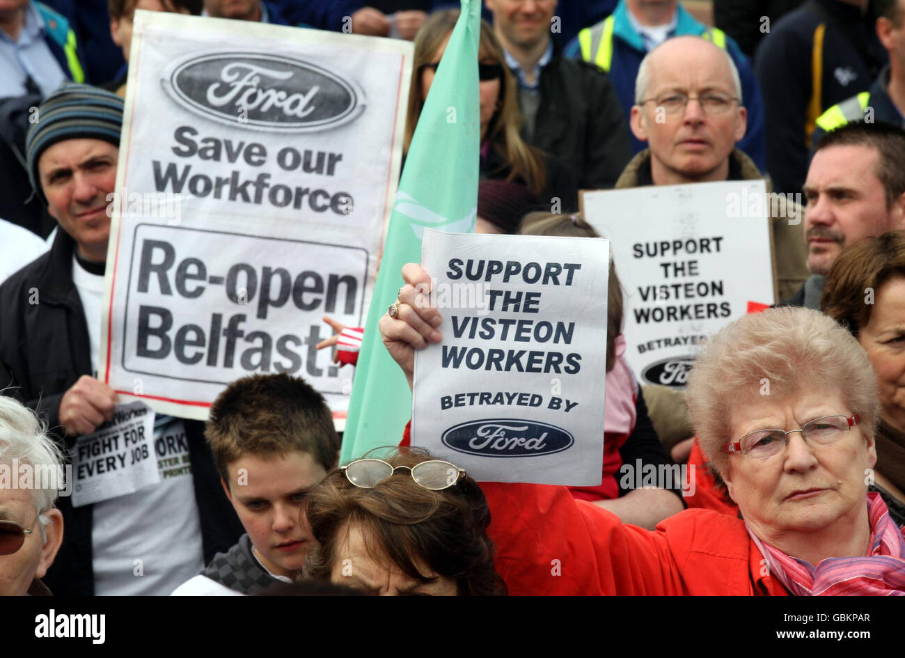 Unemployed workers rally in Belfast Stock Photo - Alamy