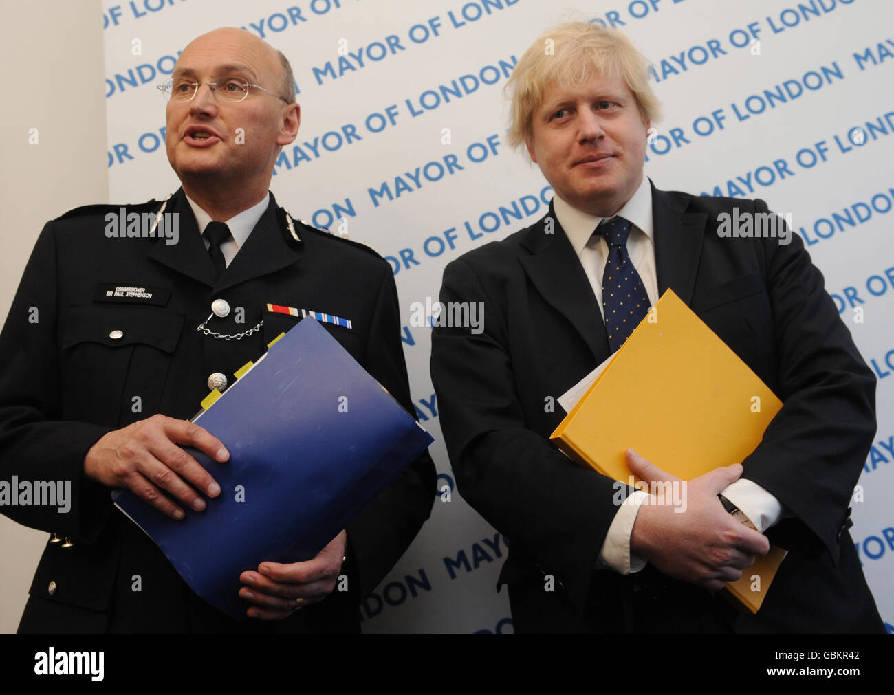 London Mayor Boris Johnson and Metropolitan Police Commissioner Sir ...