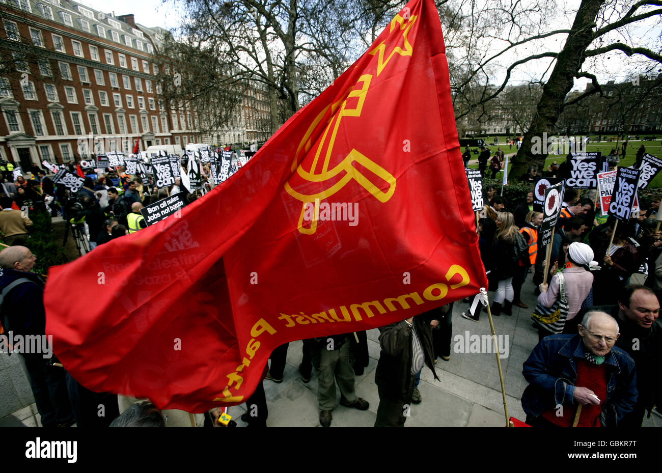 Protest sign flag communist placard hi-res stock photography and images ...
