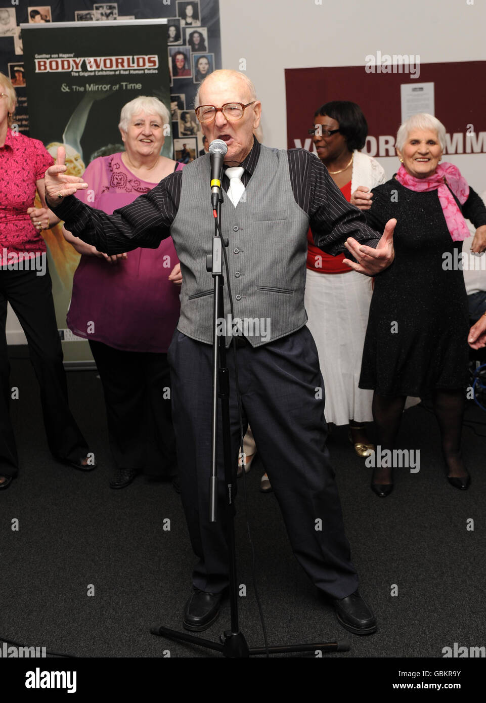 Oldest member and lead singer of old aged pensioners band The Zimmers ...
