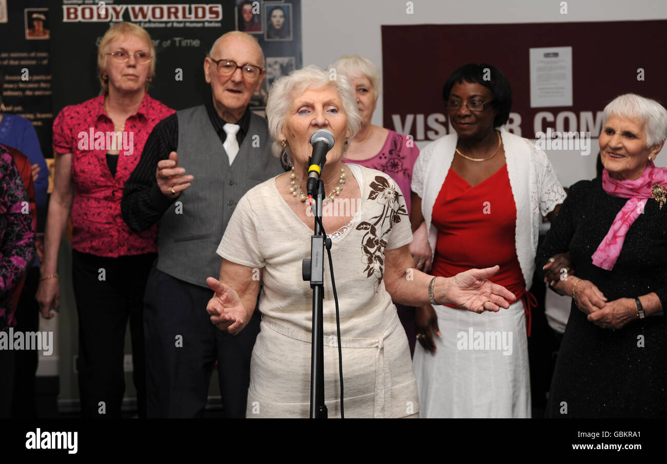 The Zimmers perform at Body Worlds Exhibition Stock Photo - Alamy