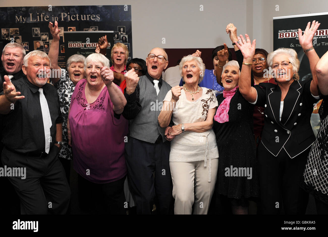 The Zimmers perform at Body Worlds Exhibition Stock Photo - Alamy
