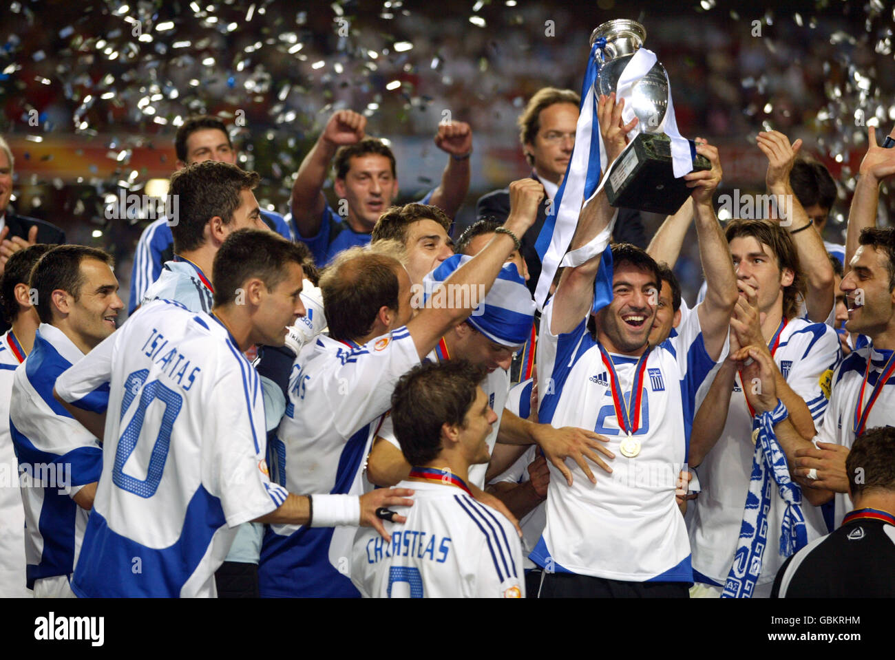 Football euro 2004 celebration trophy hi-res stock photography and ...