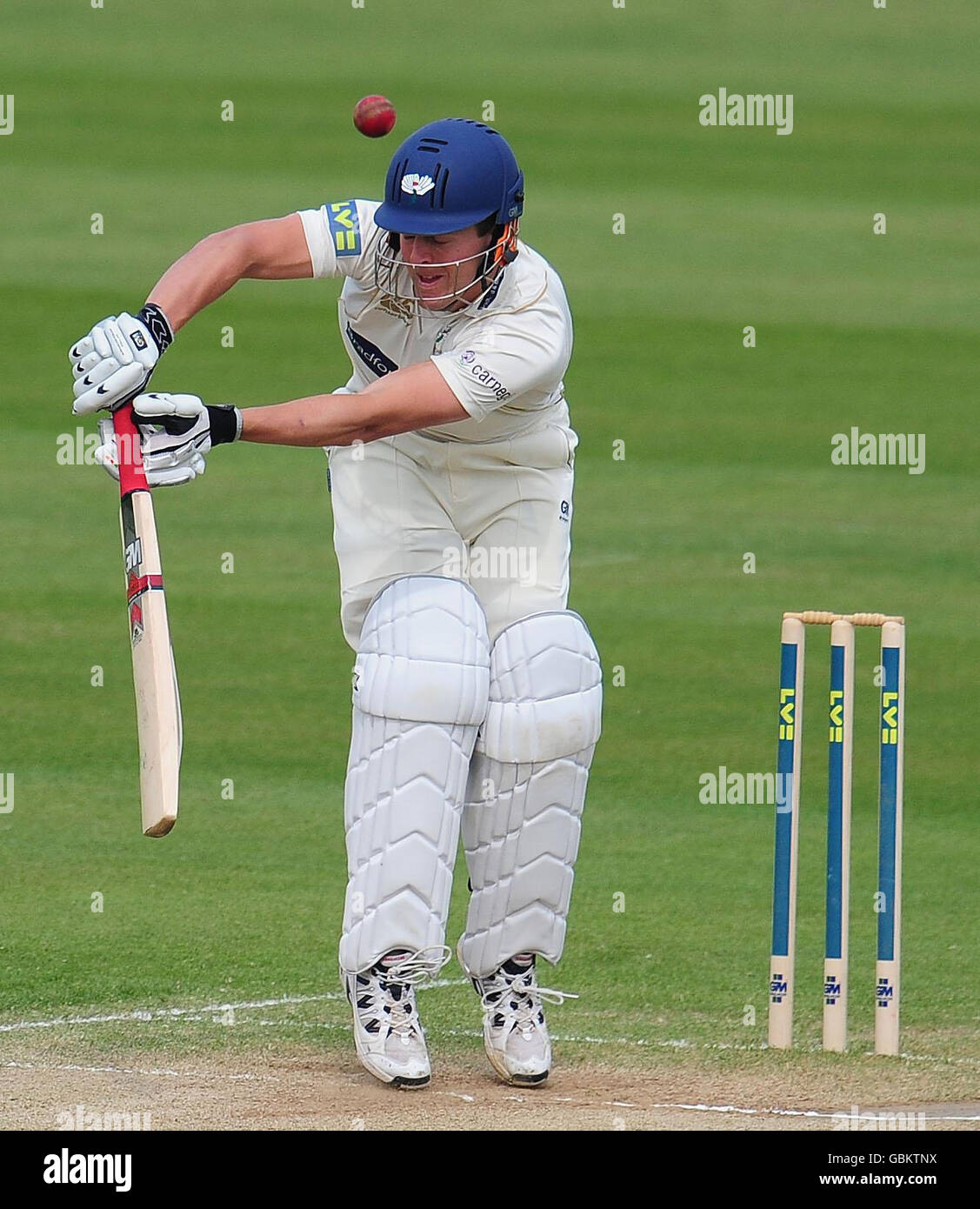 Yorkshire's Joe Sayers is caught by Durham's Liam Plunkett (out of ...
