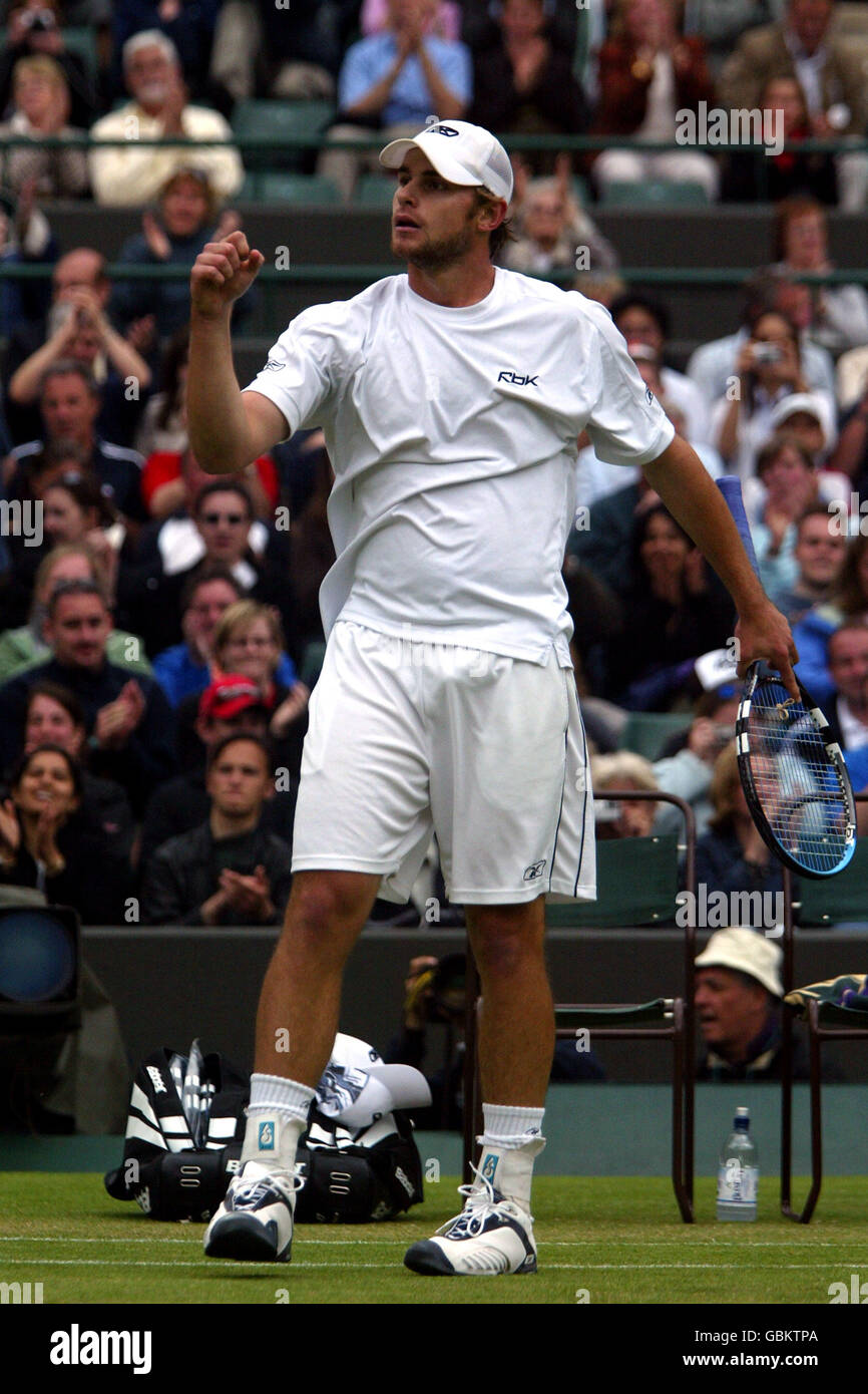 Tennis - Wimbledon 2004 - Quarter Final - Andy Roddick v Sjeng Schalken ...