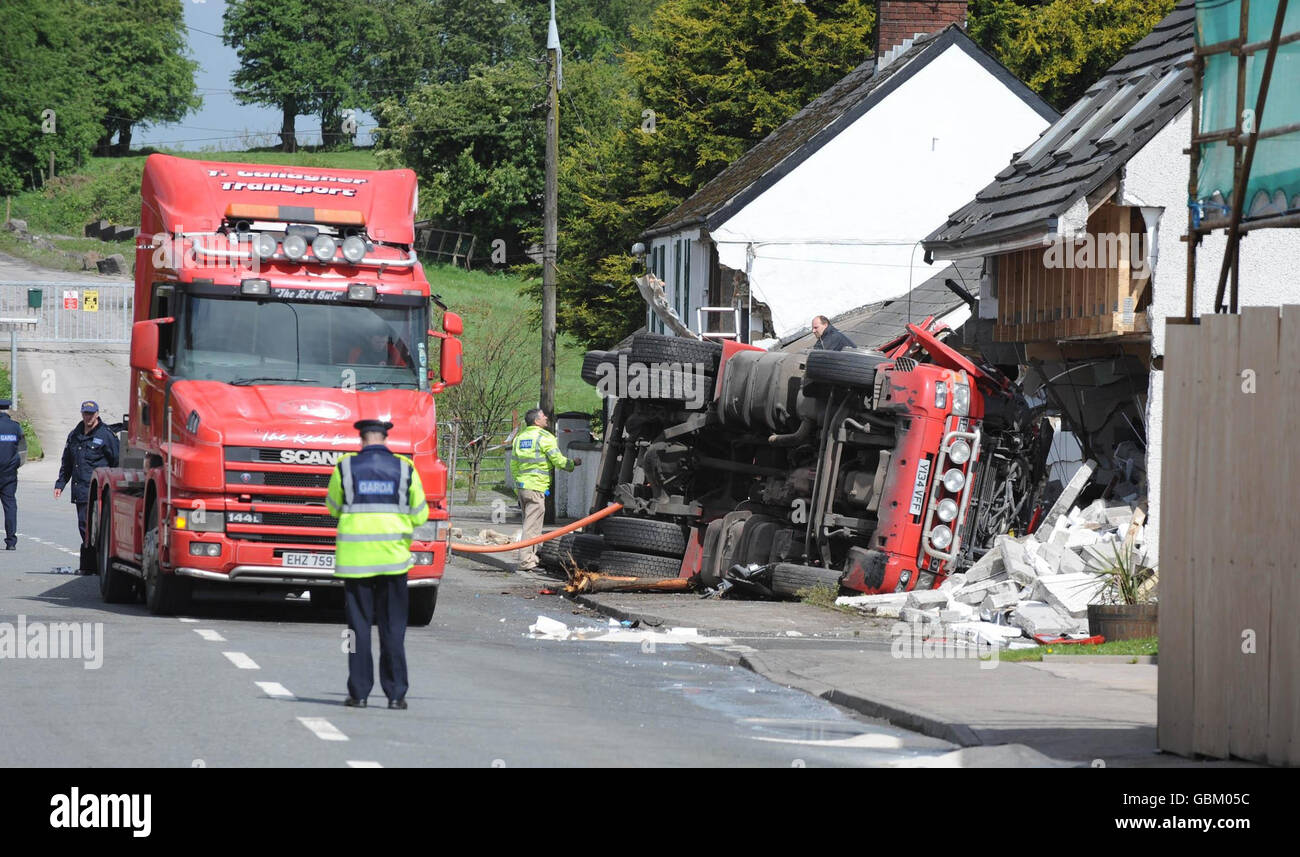 Driver dies in lorry crash Stock Photo - Alamy