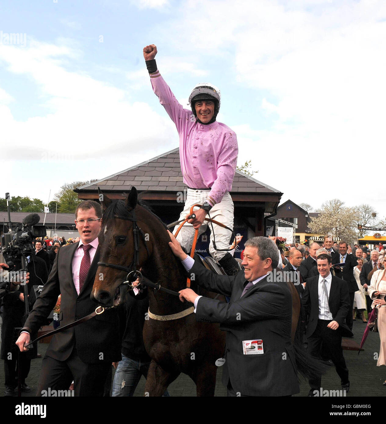 Jockey Davy Russell after Solwhit had won the Rabobank Champion Hurdle ...