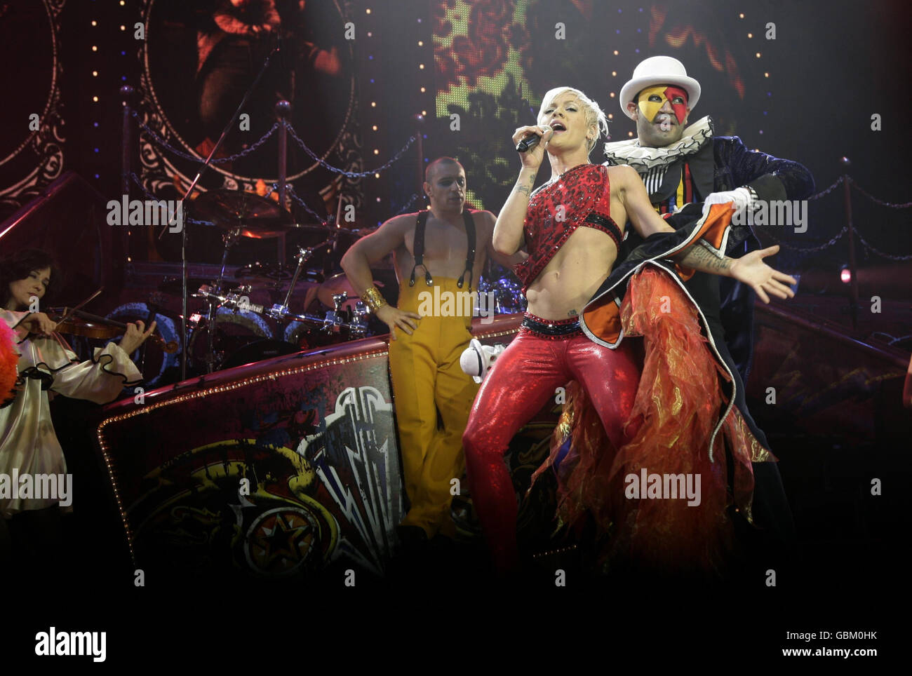 Pink Performing in Concert - London. Pink performing at the O2 Arena in ...