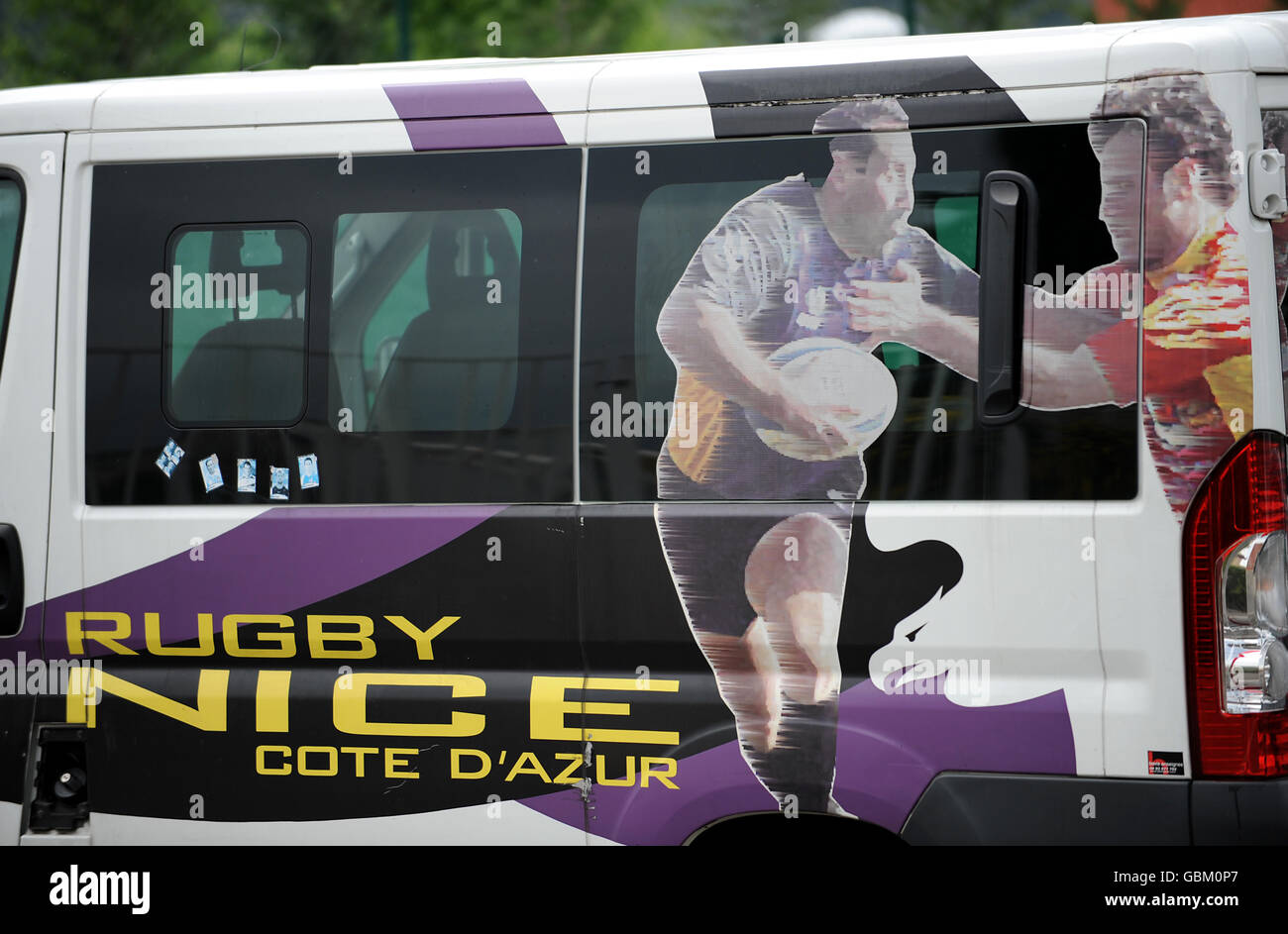 Rugby - French - Division Three. General view of signage at Stade des ...