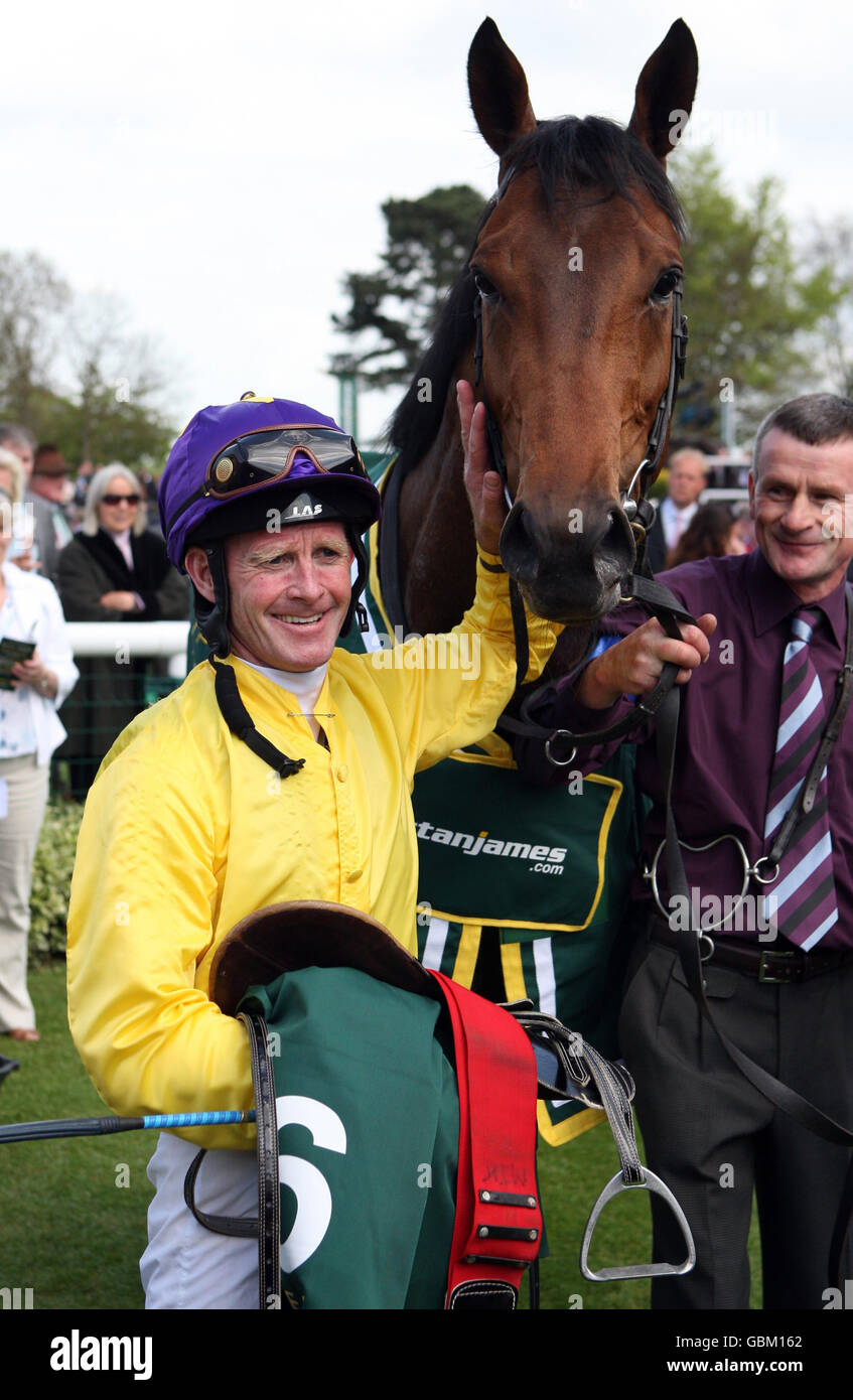 Sea The Stars and Jockey Mick Kinane celebrate victory in the Stan ...