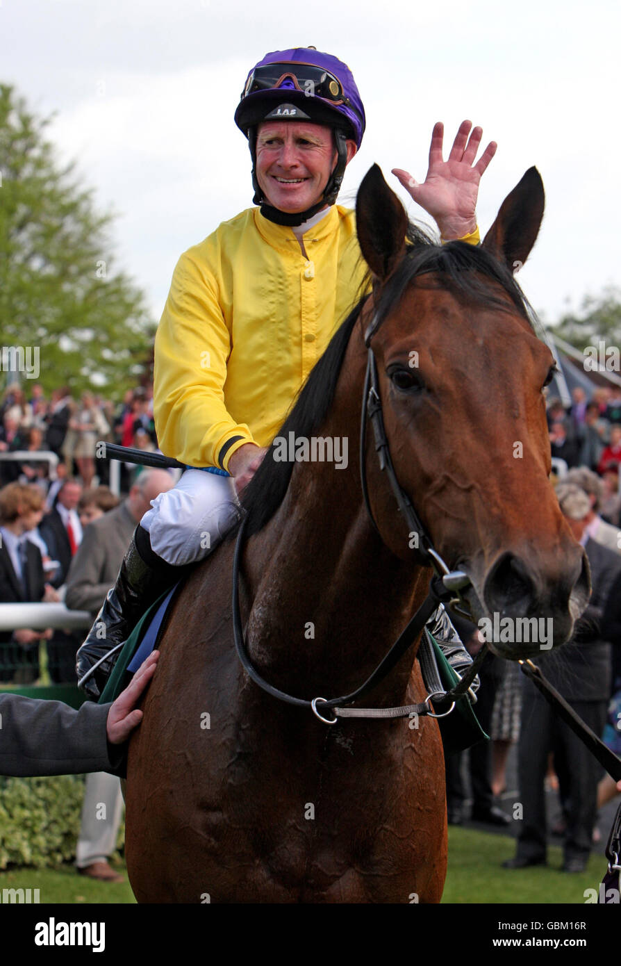 Sea The Stars and Jockey Mick Kinane celebrate victory in the Stan ...
