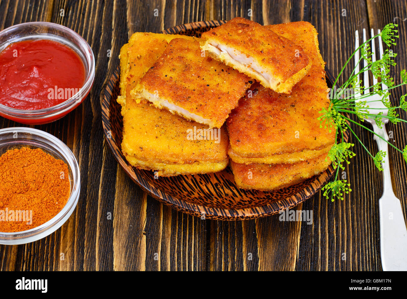 Plate breaded shrimp fish hi-res stock photography and images - Alamy