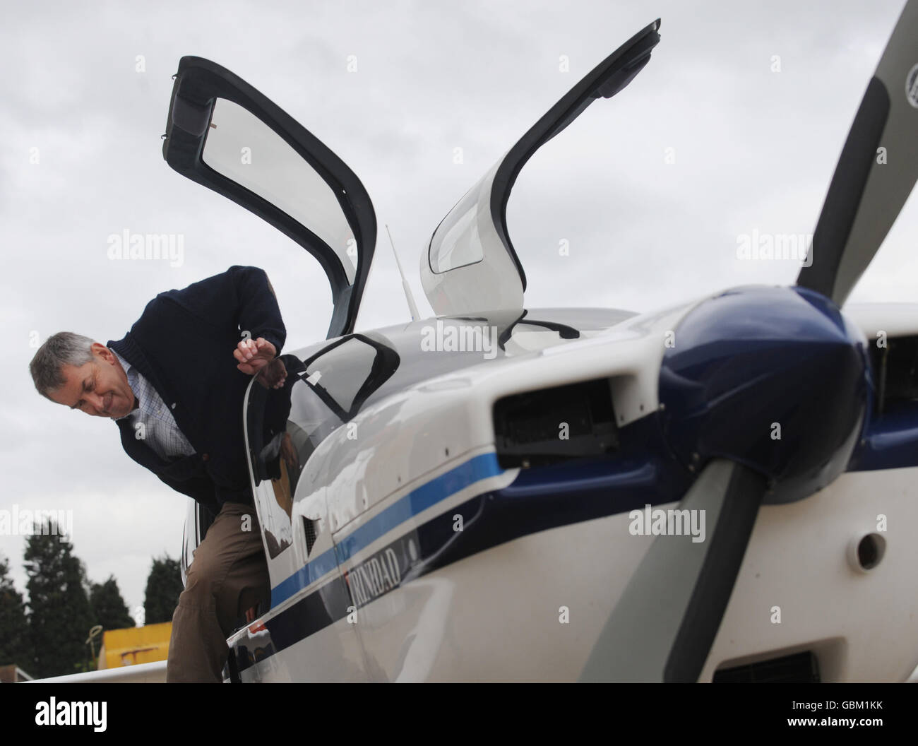 Terry Smith prepares to fly his plane from Southend Airport around the ...