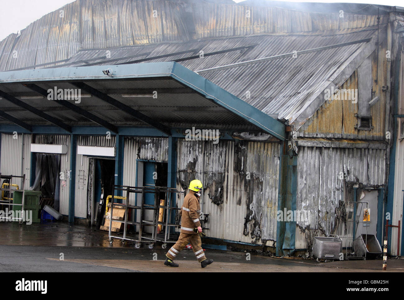Fire at Campbell Meats Factory Stock Photo - Alamy