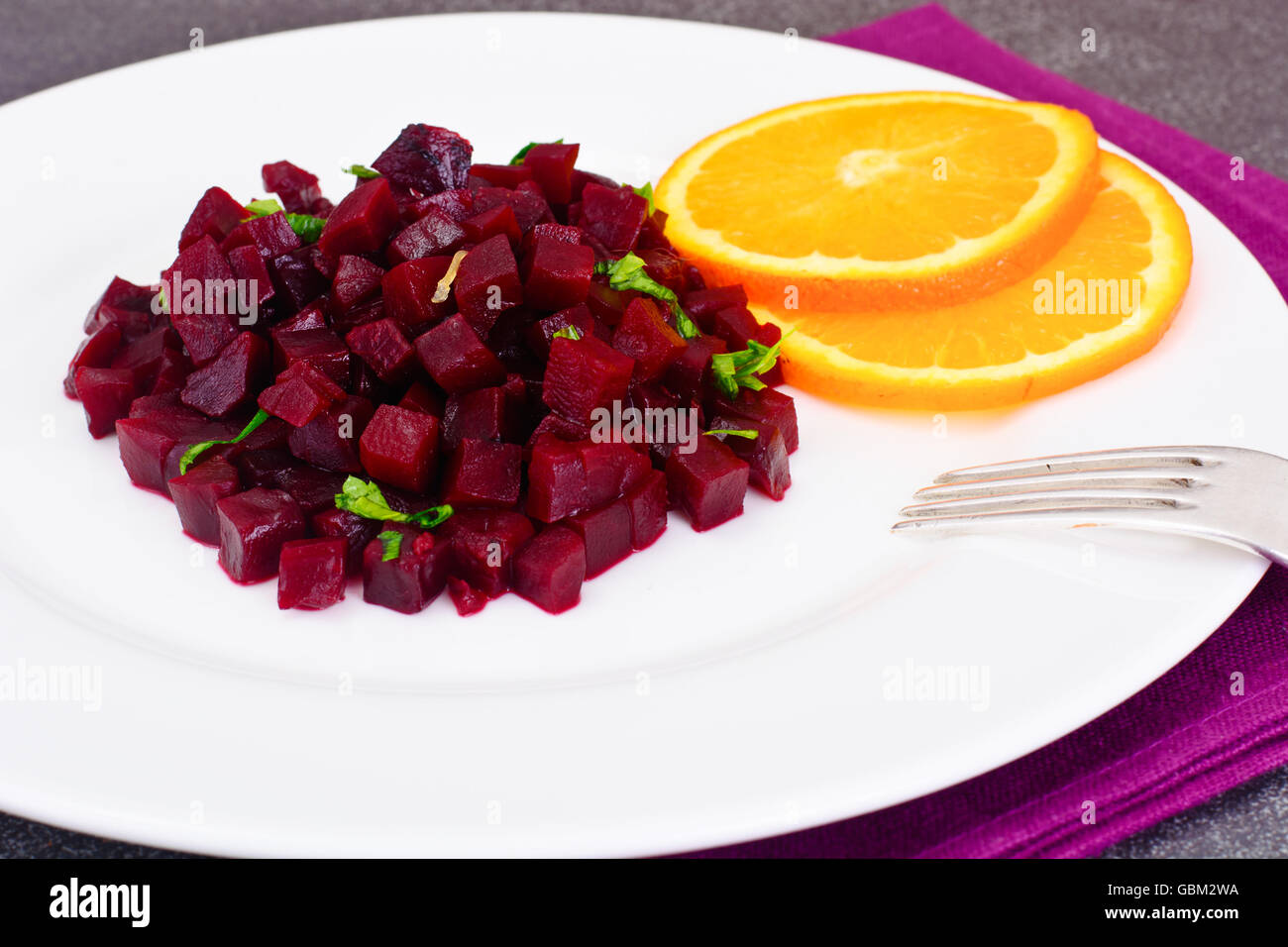 Beetroot Salad with Orange Stock Photo - Alamy