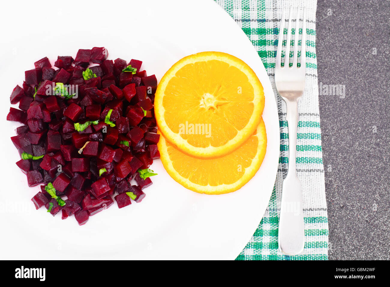 Beetroot Salad with Orange Stock Photo - Alamy