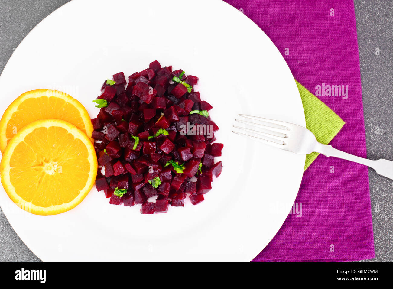 Beetroot Salad with Orange Stock Photo - Alamy