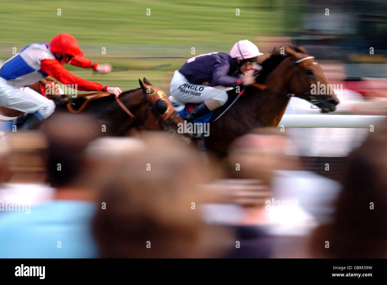 Horse Racing, Epsom Races. Punters cheer on their choice of horse Stock ...
