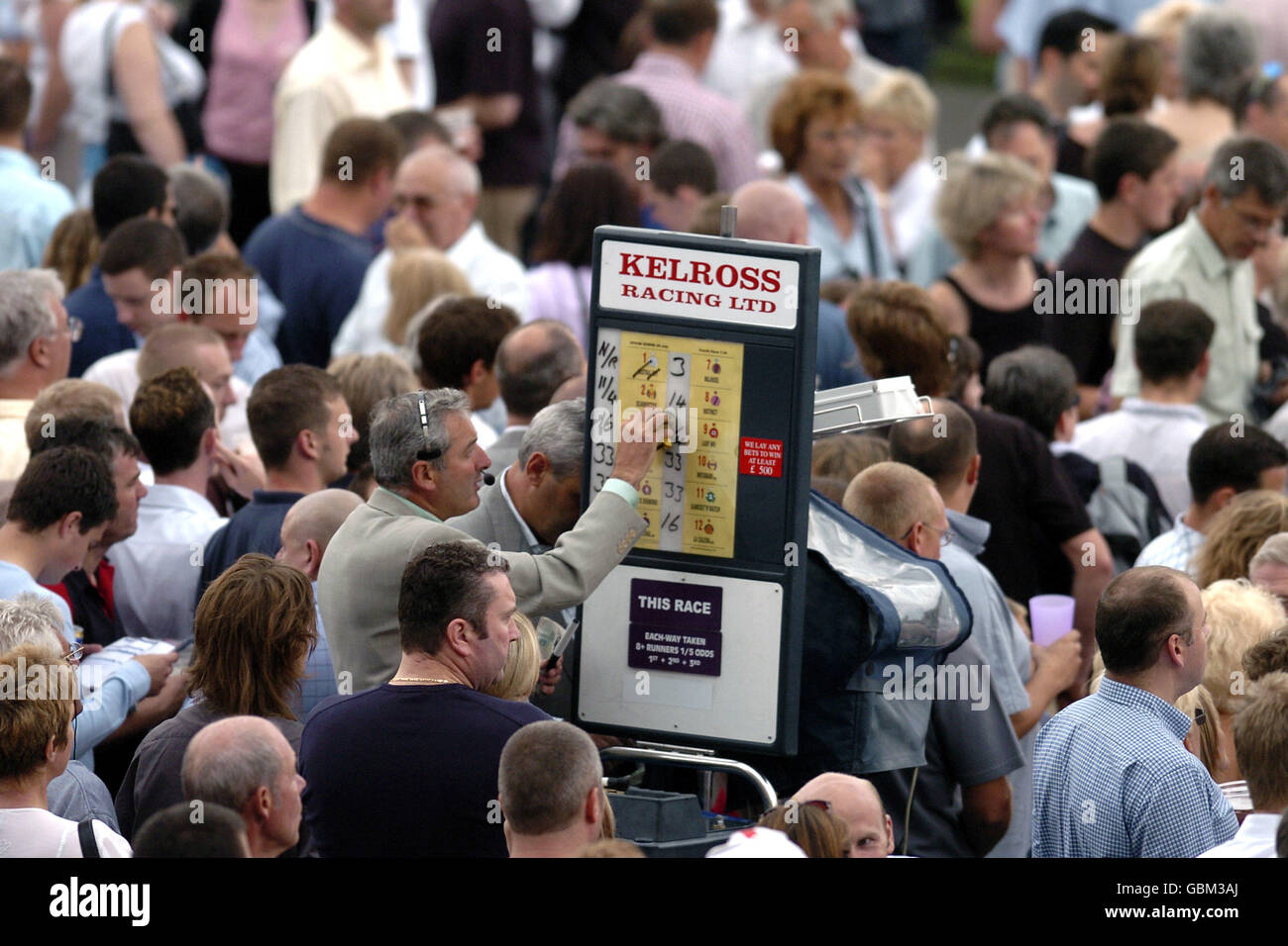 Horse Racing, Epsom Races. The bookmakers at Epsom are kept busy Stock ...