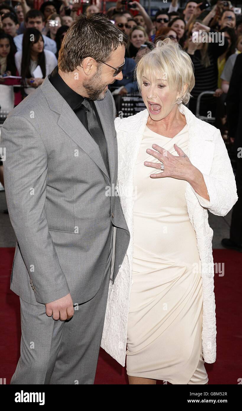 Russell Crowe and Helen Mirren arriving for the UK Film Premiere of ...