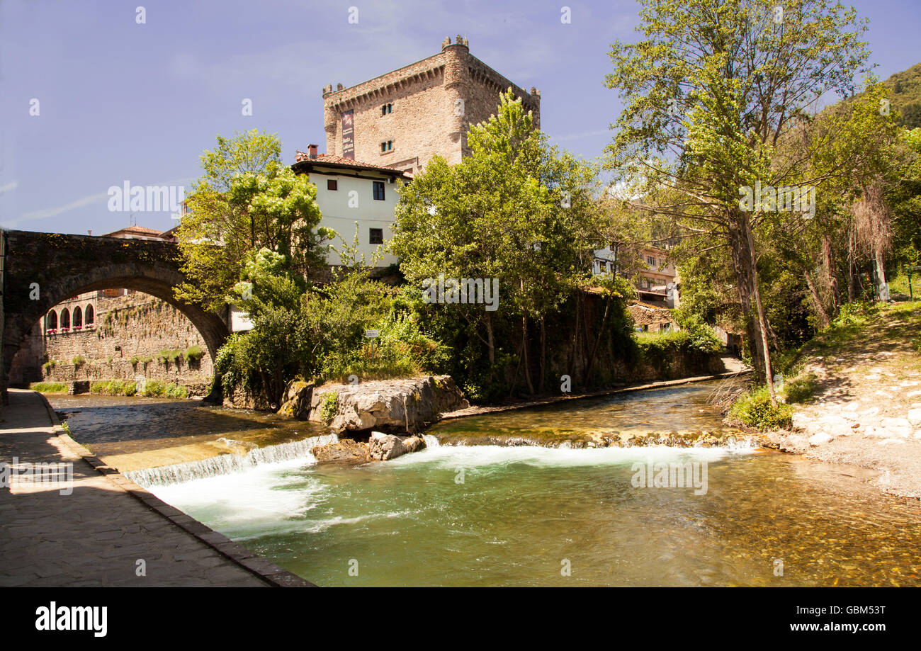 The junction of the river Deva and the river Quilviesa in the medieval ...