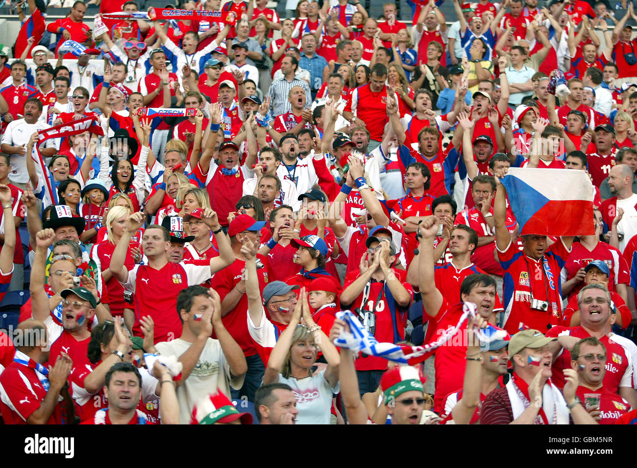 Czech republics fans cheer on their team hi-res stock photography and ...