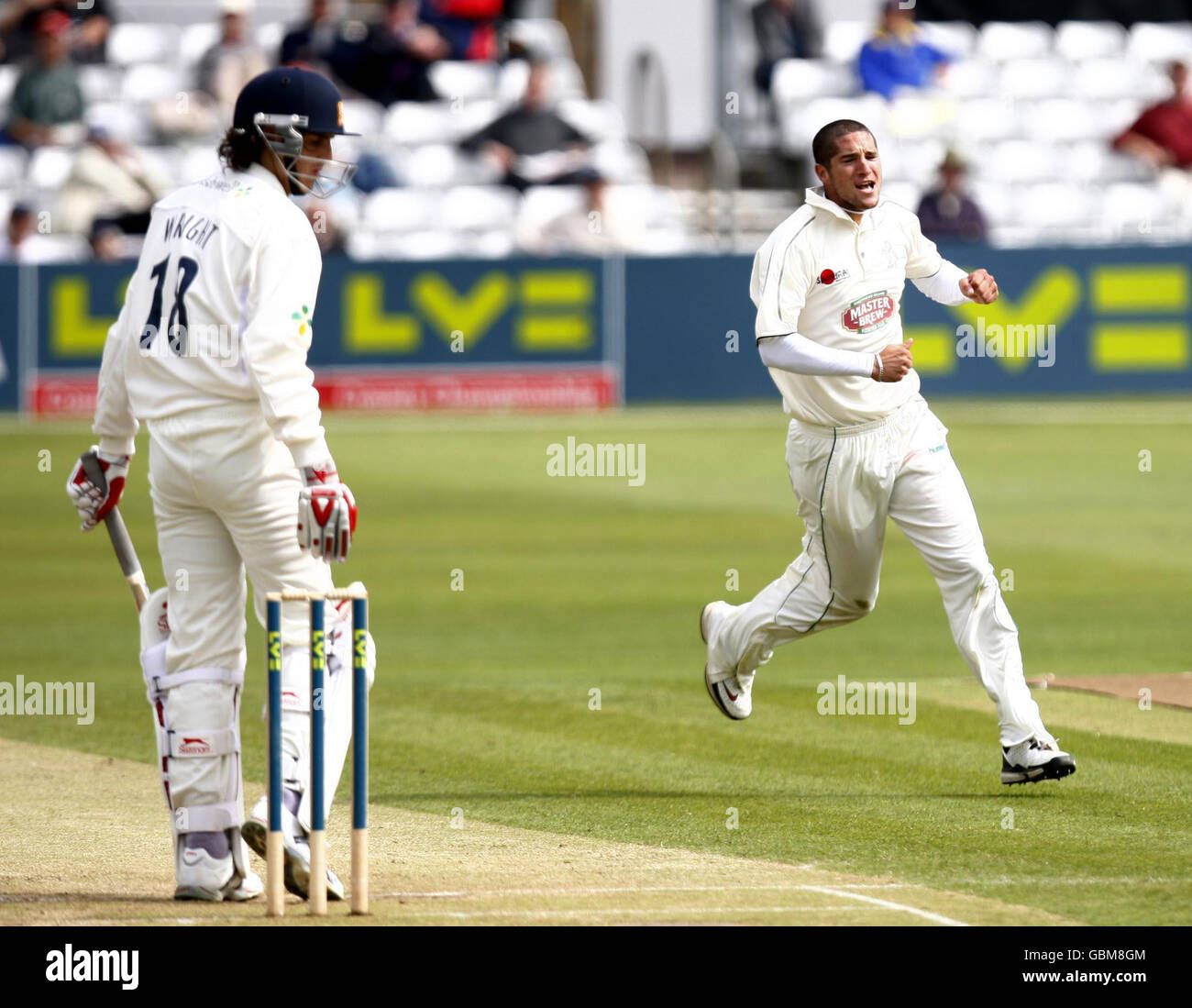 Essex's (left) Chris Wright is bowled by Wayne Parnell caught by Justin ...