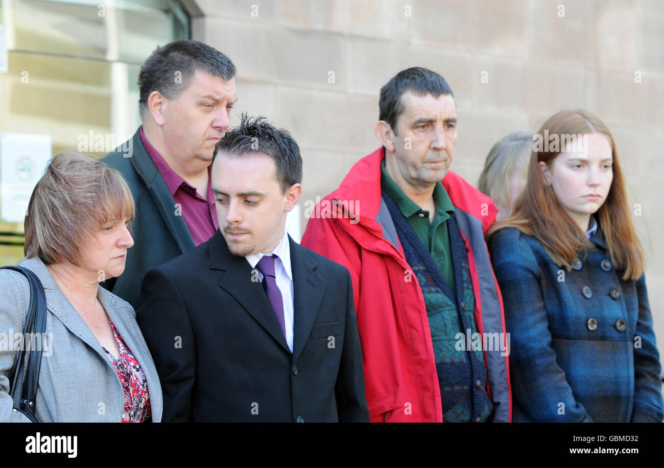 (left to right) Matthew Pyke's mother, Kim Pyke, uncle Barry Eglinton ...