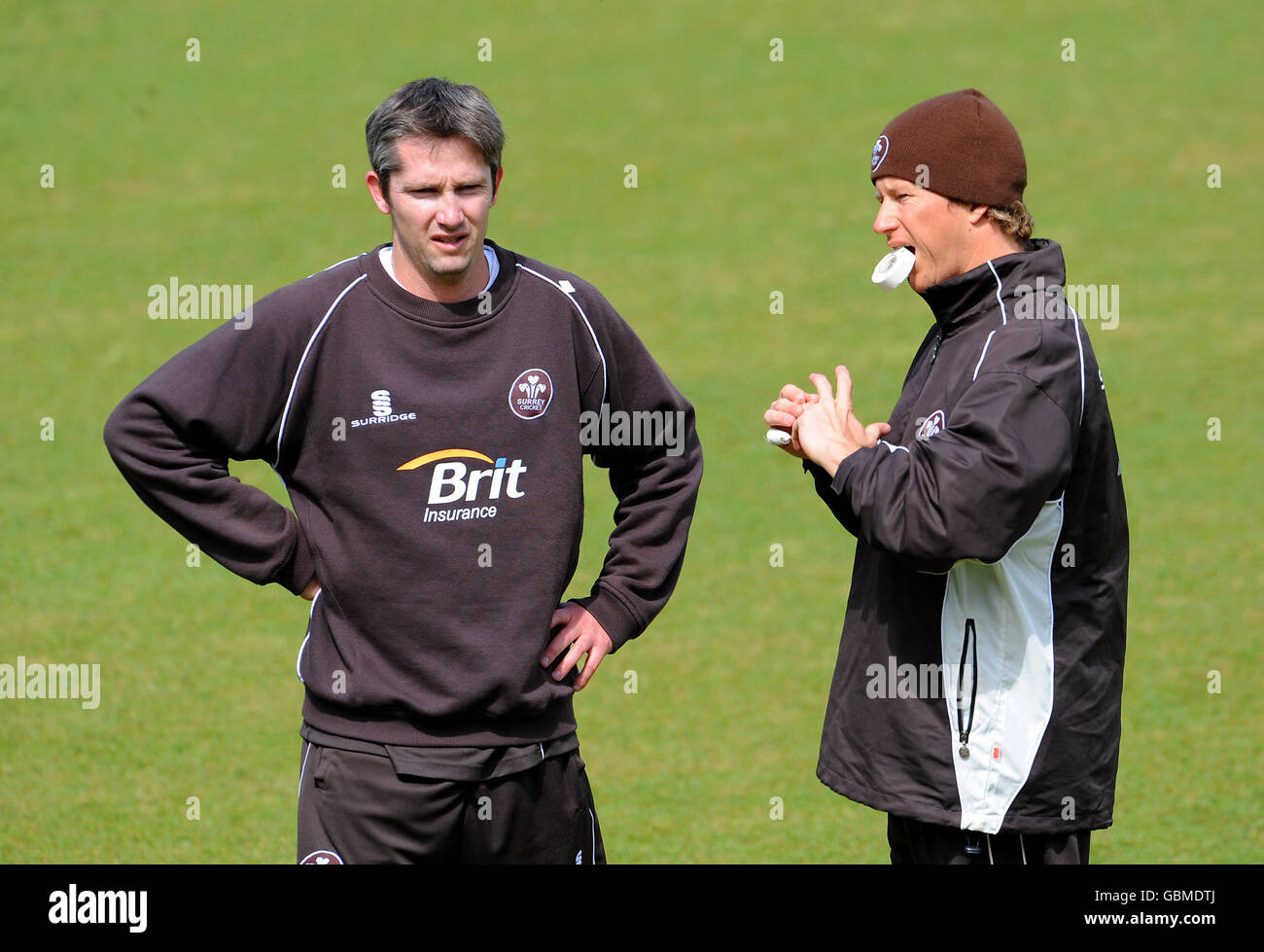 Surrey's First Team Physio Jon Hockey (left) and Jonathan Batty Stock ...