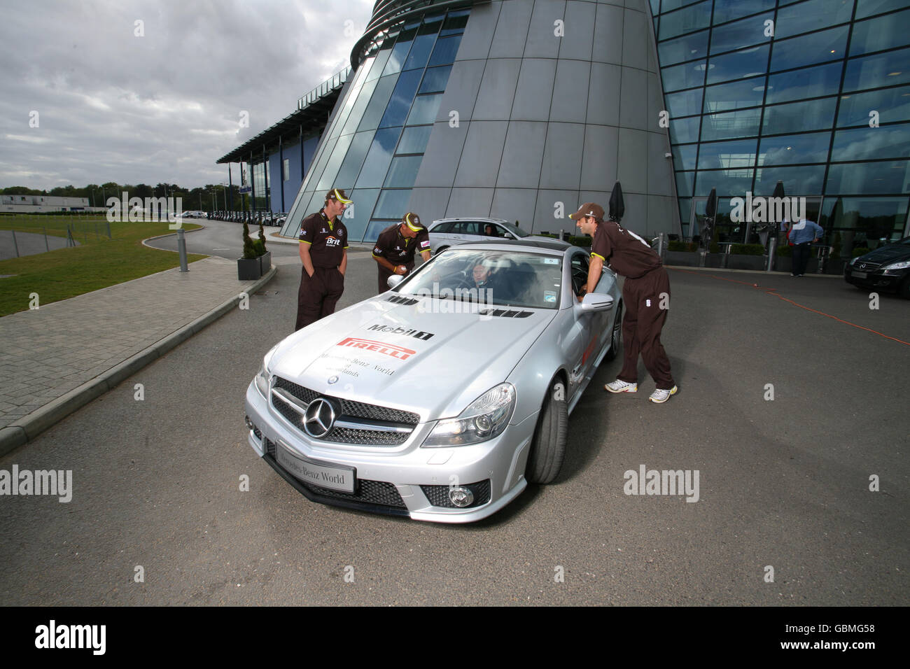 Surrey's Stuart Meaker (left), Andre Nel (centre) and Grant Elliott ...
