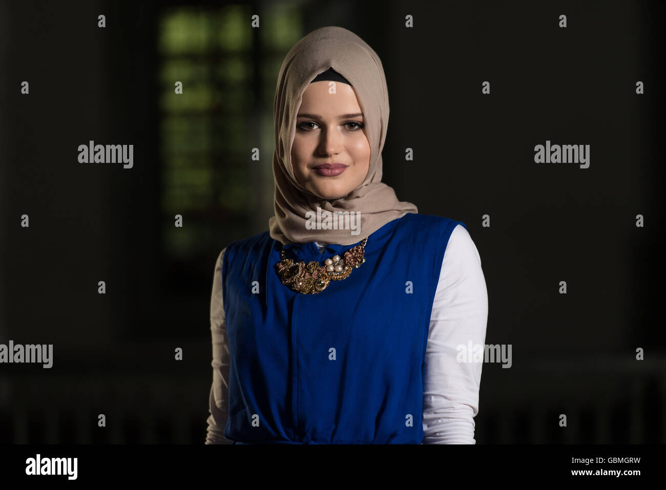 Humble Muslim Woman Is Praying In The Mosque Stock Photo - Alamy