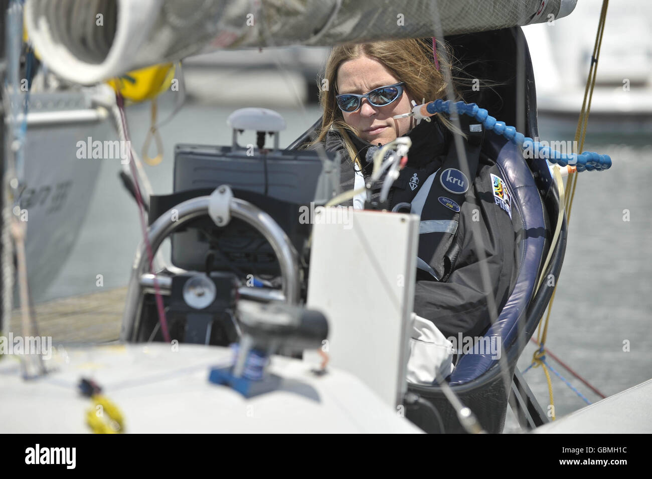 Quadriplegic disabled sailor, Hilary Lister on board her specially ...