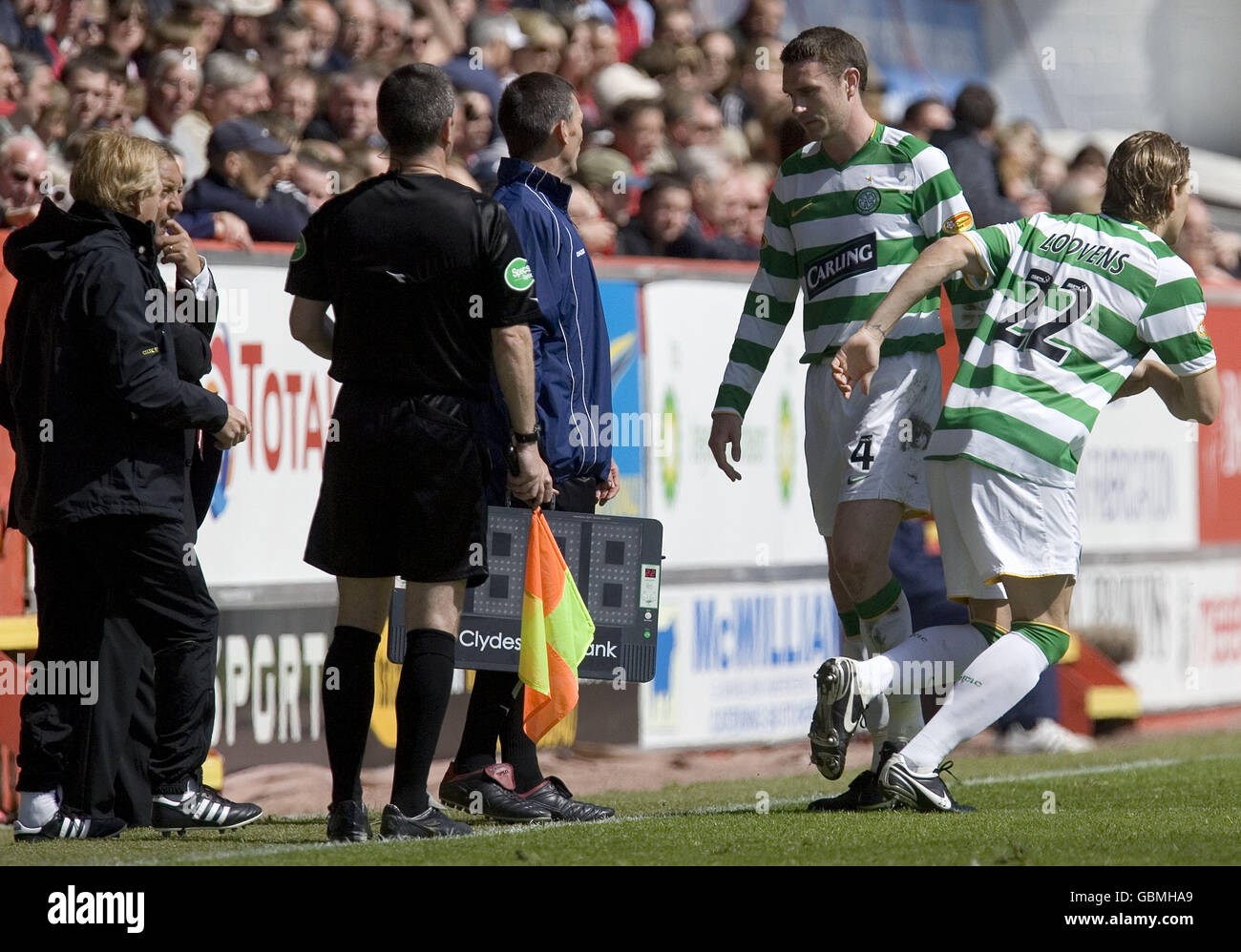 Celtic captain Stephen McManus is substituted during the Clydesdale ...