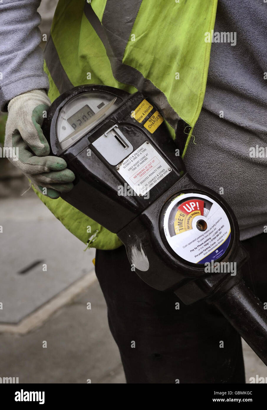 Last coin operated parking meter removed Stock Photo - Alamy